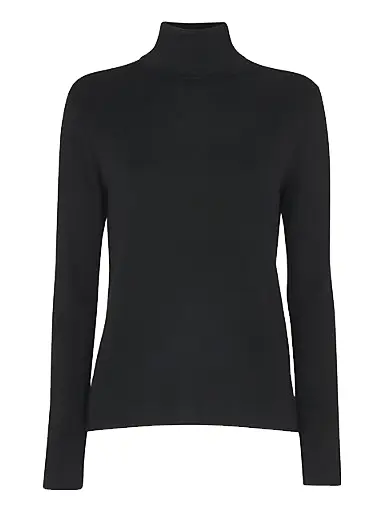 Whistles Long-sleeve Cotton Polo-neck Jumper - Black