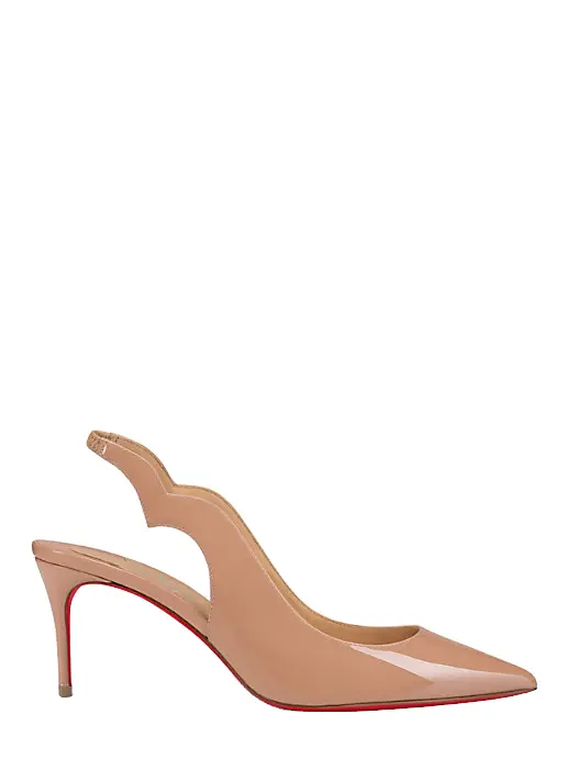 CHRISTIAN LOUBOUTIN Hot Chick 70 Patent-leather Slingback Sandals - Nude