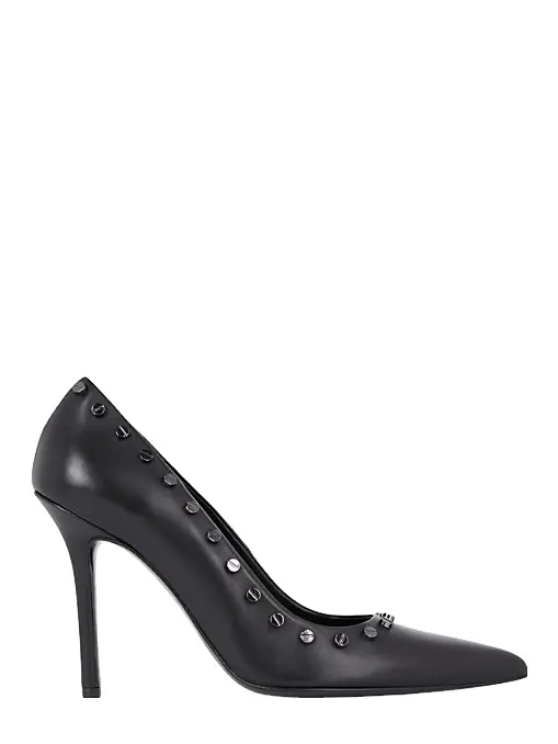 The Kooples Stud-embellished Leather Court Shoes - Black
