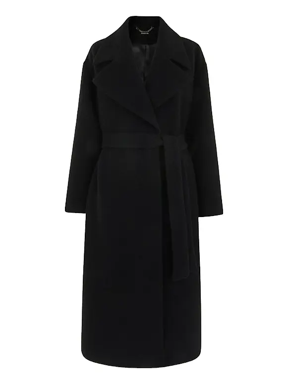 Whistles Lorna Tie-waist Wool Coat - Black