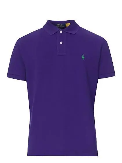 Polo Ralph Lauren Short-sleeved Logo-embroidered Custom-fit Cotton-piqué Polo Shirt Xxl - Chalet Purple