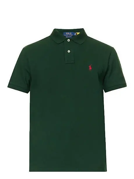 Polo Ralph Lauren Short-sleeved Logo-embroidered Custom-fit Cotton-piqué Polo Shirt Xxl - College Green