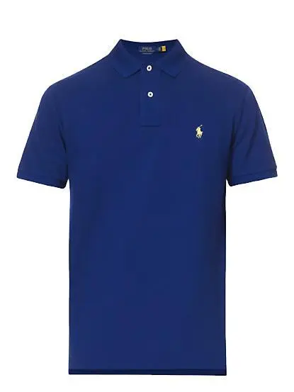 Polo Ralph Lauren Short-sleeved Logo-embroidered Custom-fit Cotton-piqué Polo Shirt Xxl - Fall Royal
