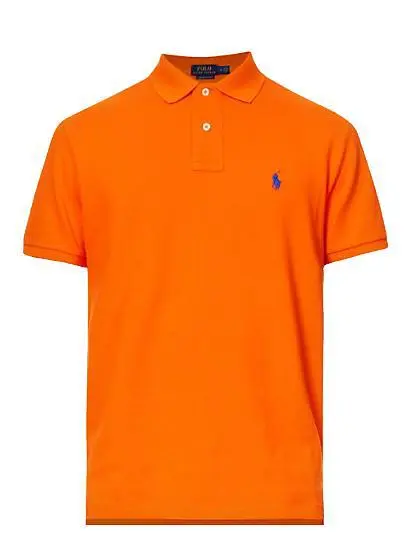 Polo Ralph Lauren Short-sleeved Logo-embroidered Custom-fit Cotton-piqué Polo Shirt Xxl - Sailing Orange