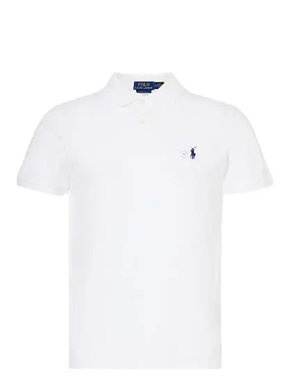 Polo Ralph Lauren Short-sleeved Logo-embroidered Custom-fit Cotton-piqué Polo Shirt Xxl - White