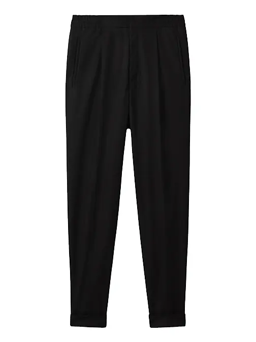 REISS Brighton Relaxed-fit Tapered Trousers - Black
