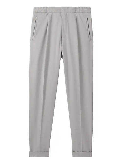 REISS Relaxed-fit Tapered Trousers - Grey