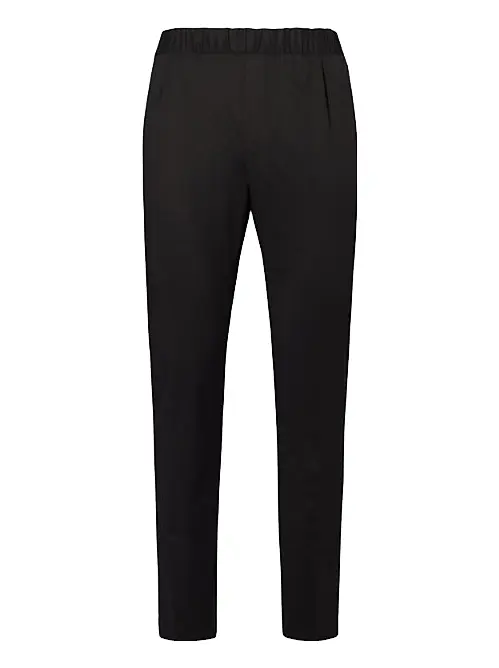 Paige Elasticated-waistband Tapered Trousers - Black