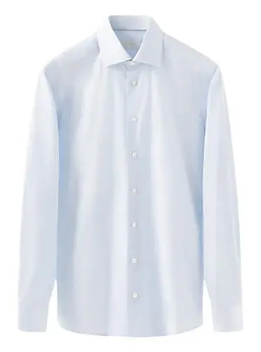 Eton Elevated Twill Slim-fit Cotton Shirt - Light Blue