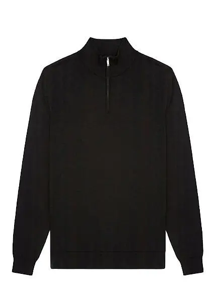 REISS Funnel-neck Merino-wool Jumper - Black