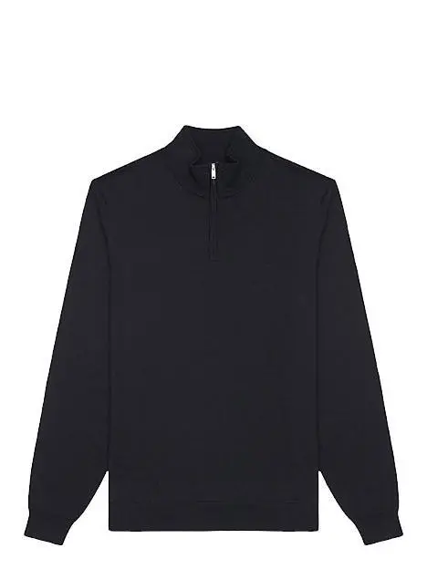 REISS Hall Funnel-neck Merino-wool Jumper - Black