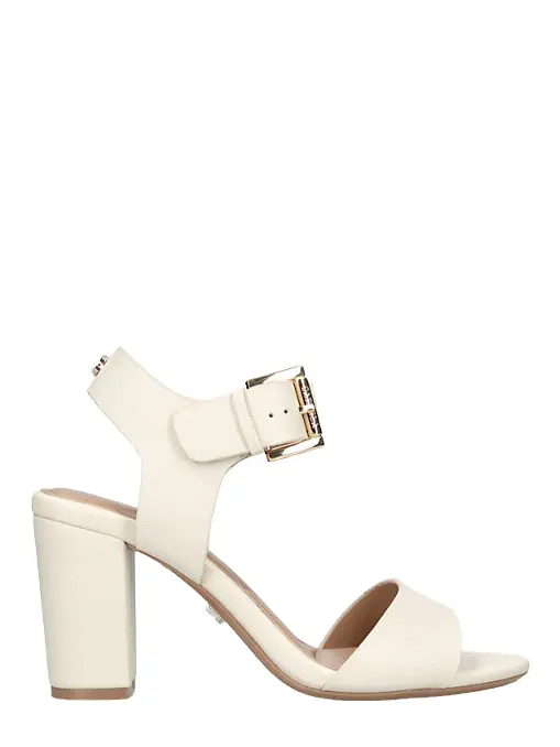 Carvela Sadie 2 Logo-embellished Heeled Sandals - Bone