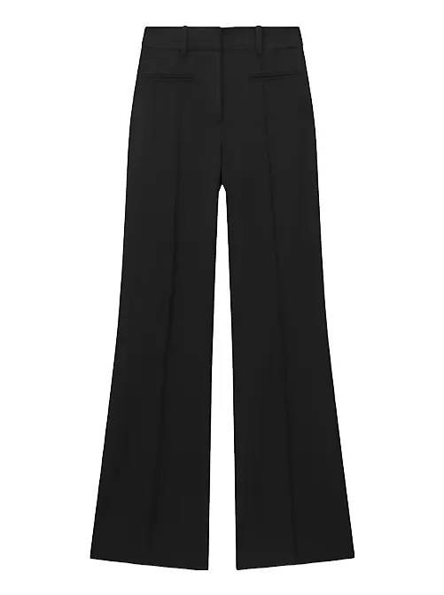 REISS Claude Flared-leg Trousers - Black