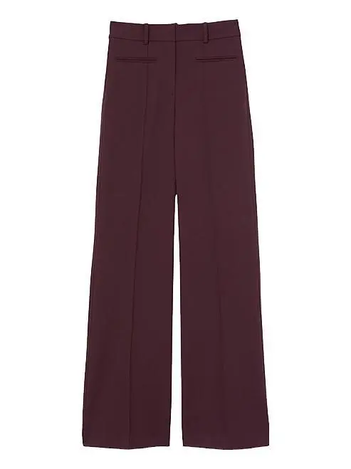 REISS Claude Flared-leg Trousers - Burgundy