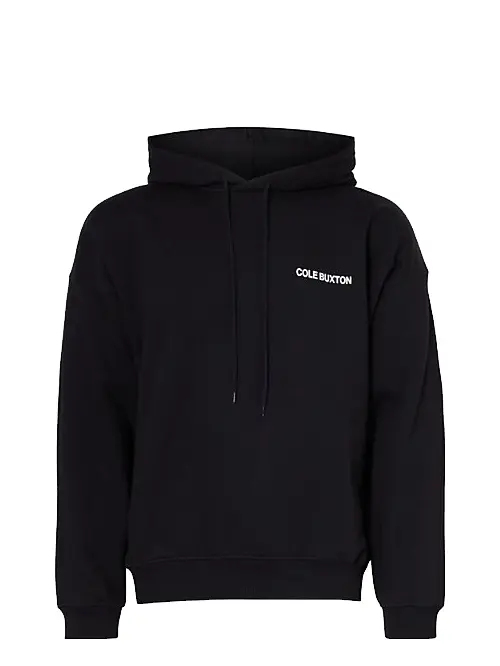 COLE BUXTON Cb Sportswear Logo-print Relaxed-fit Hoody - Black