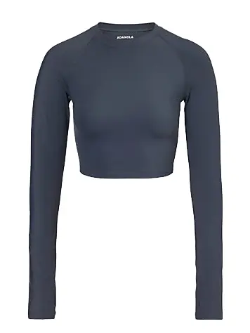 ADANOLA Ultimate Cropped Stretch-woven Top - Midnight Blue