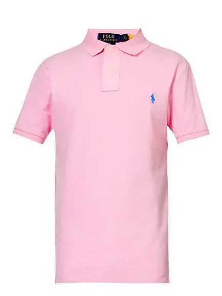 Polo Ralph Lauren Short-sleeved Logo-embroidered Slim-fit Cotton-piqué Polo Shirt - Carmel Pink