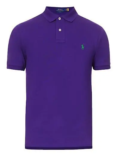 Polo Ralph Lauren Short-sleeved Logo-embroidered Slim-fit Cotton-piqué Polo Shirt - Chalet Purple