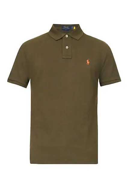 Polo Ralph Lauren Short-sleeved Logo-embroidered Slim-fit Cotton-piqué Polo Shirt - Defender Green