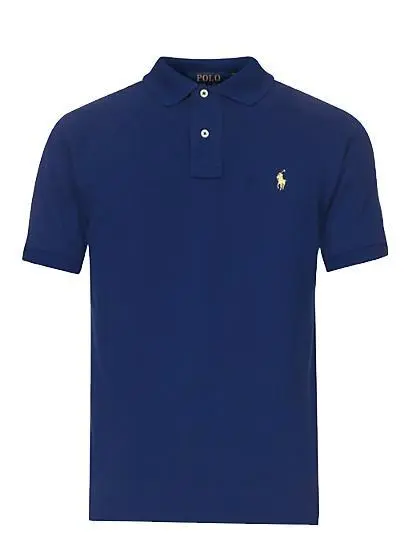 Polo Ralph Lauren Short-sleeved Logo-embroidered Slim-fit Cotton-piqué Polo Shirt - Fall Royal