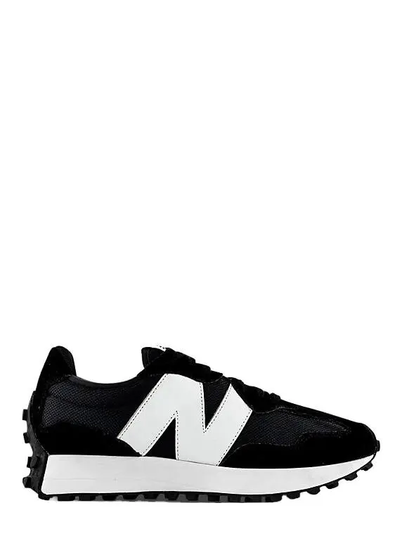 NEW BALANCE 327 Suede And Mesh Low-top Trainers - Black White