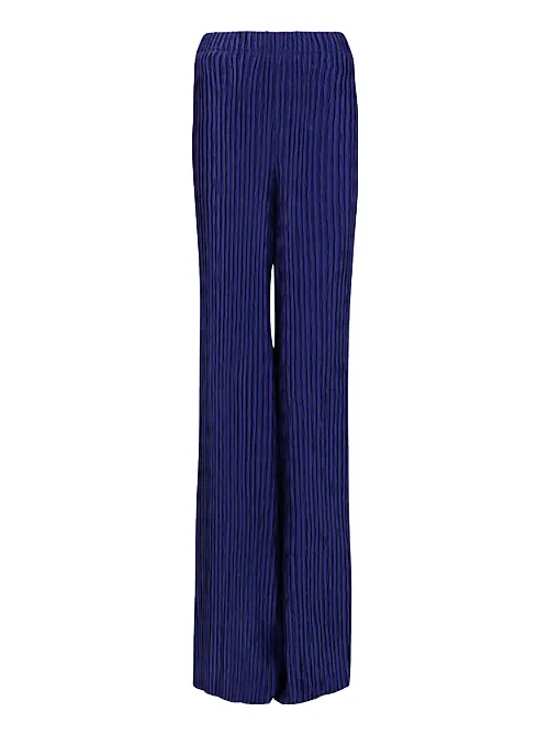 LEEM Wide-leg High-rise Pleated Trousers - Purple