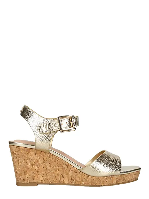 Carvela Stud-embellished Leather Wedge Sandals - Gold