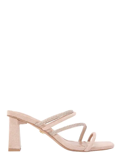 Kurt Geiger Sasha Embellished Faux-suede Sandals - Blush