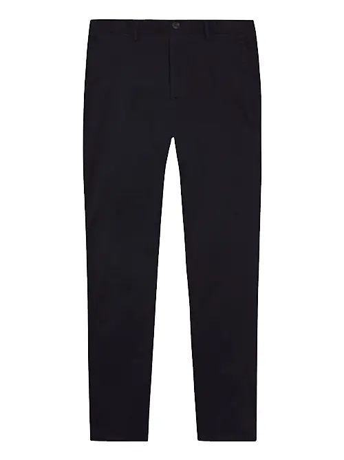 REISS Pitch Slim-leg Washed-finish Stretch-cotton Chinos - Navy