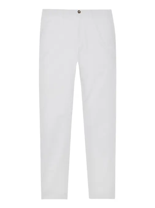 REISS Pitch Slim-leg Washed-finish Stretch-cotton Chinos - White
