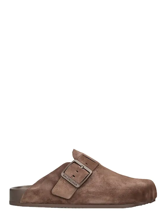 Balenciaga Suede Mules - Taupe