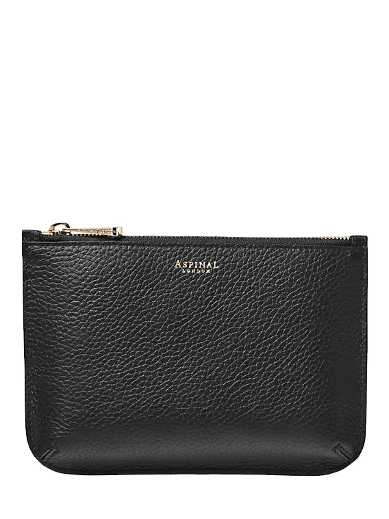 ASPINAL OF LONDON Ella Medium Grained-leather Pouch - Black
