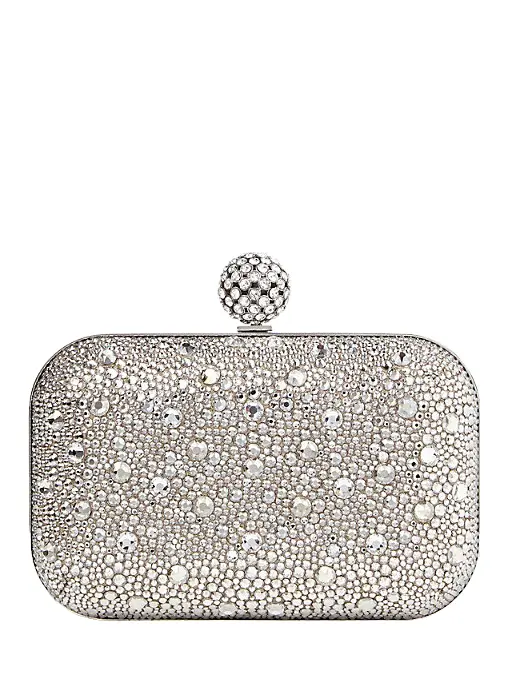 JIMMY CHOO Crystal-embellished Suede Clutch Bag - Nude/crystal