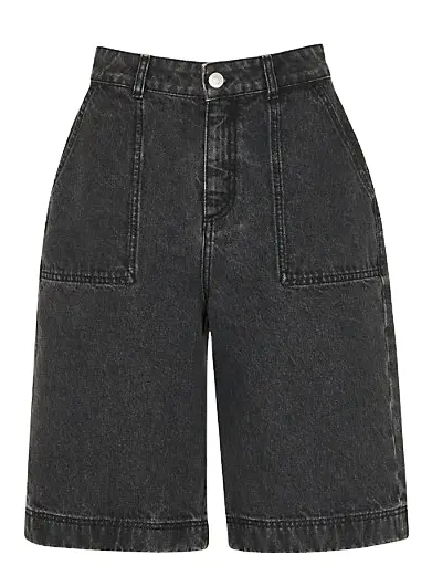 Whistles Raya Patch-pocket Denim Shorts - Black