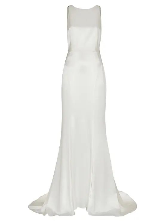 Whistles Lina Low-back Satin Wedding Gown - Ivory