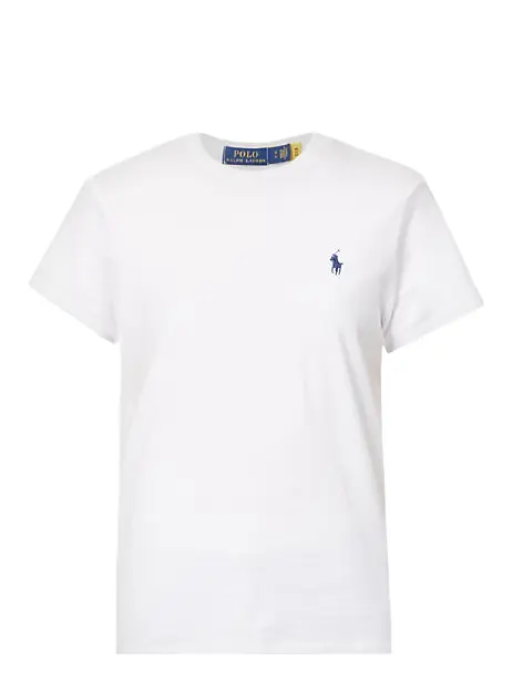 Polo Ralph Lauren Logo-embroidered Cotton-jersey T-shirt - White