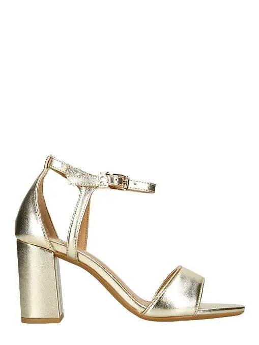 Kurt Geiger Faryn Metallic Faux-leather Heeled Sandals - Gold