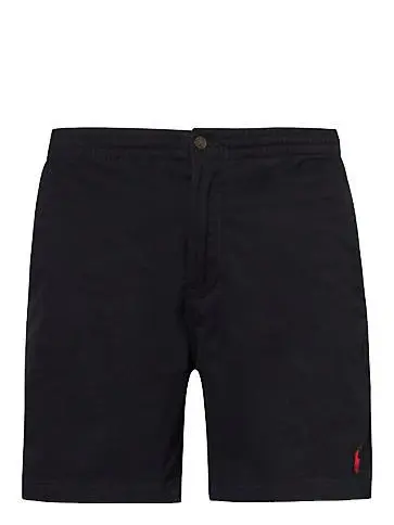 Ralph Lauren Brand-embroidered Brushed-twill Stretch-cotton Shorts - Polo Black