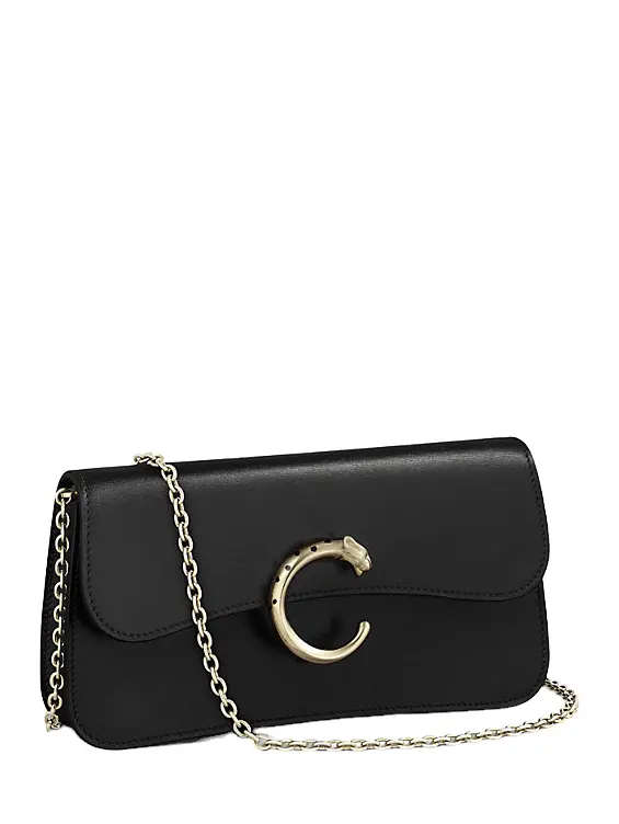 CARTIER Panthère De Chain Mini Leather Cross-body Bag - Black