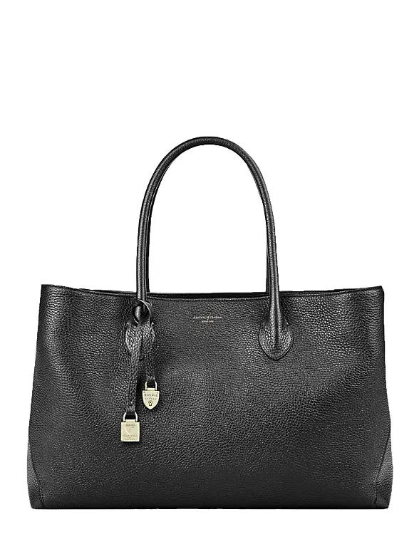 ASPINAL OF LONDON Large Leather Tote Bag - Black