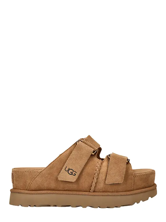 UGG Goldenstar Double-strap Suede Sandals - Tan