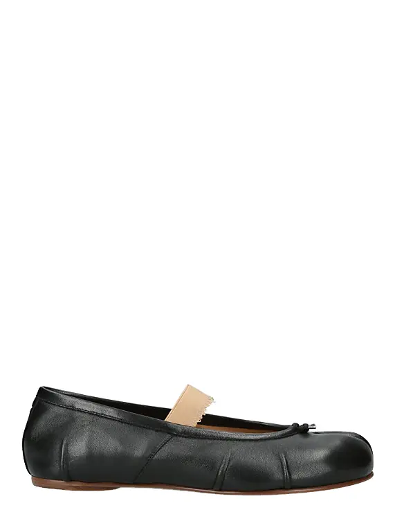 MAISON MARGIELA Tabi Split-toe Leather Ballet Flats - Black/comb