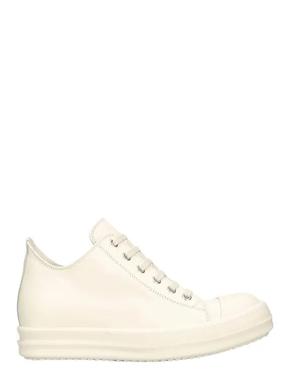 Rick Owens Toe-cap Leather Low-top Trainers - White