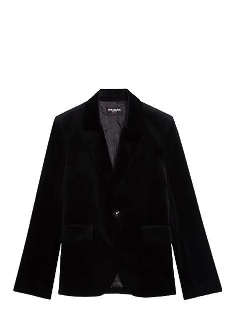 Zadig&Voltaire Cotton- Blazer With Padded-shoulder - Black