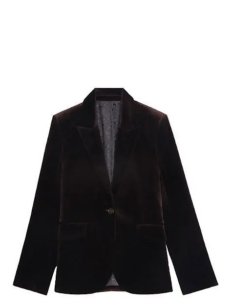 Zadig&Voltaire Cotton- Blazer With Padded-shoulder - Dark Chocolate