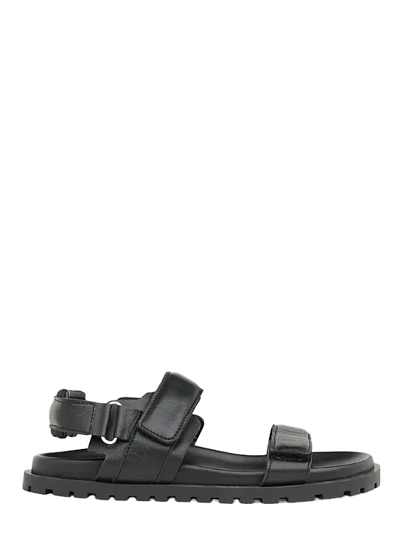 Whistles Ria Double-strap Leather Sandals - Black