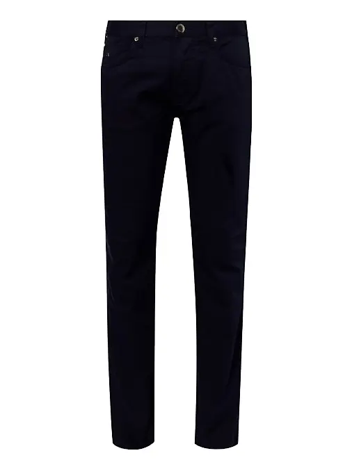 Emporio Armani Regular Fit Tapered-leg Trousers - Blu Navy