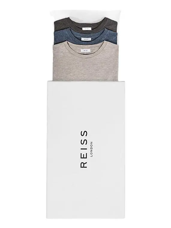 REISS Bless Crewneck Pack Of Three Cotton-jersey T-shirts - Multi Melange