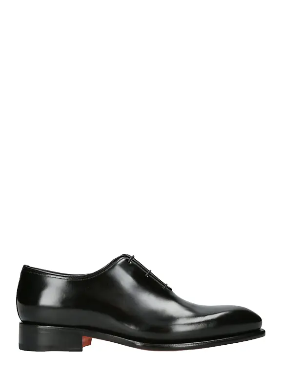 Santoni Carter Wholecut Leather Oxford Shoes - Black