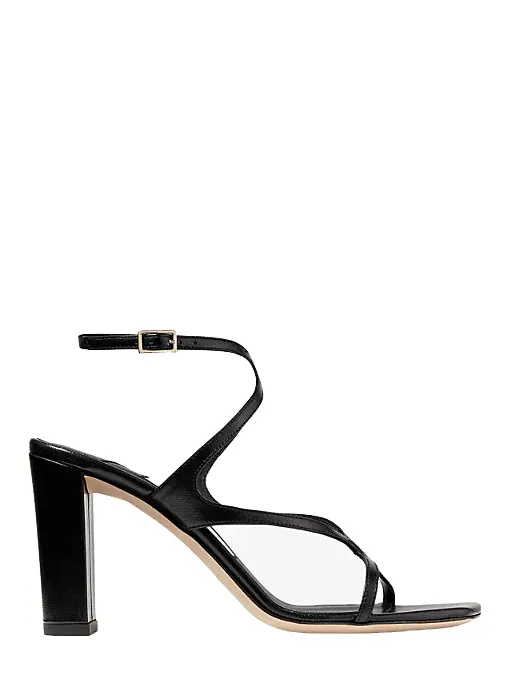 JIMMY CHOO Azie 85 Leather Heeled Sandals - Black